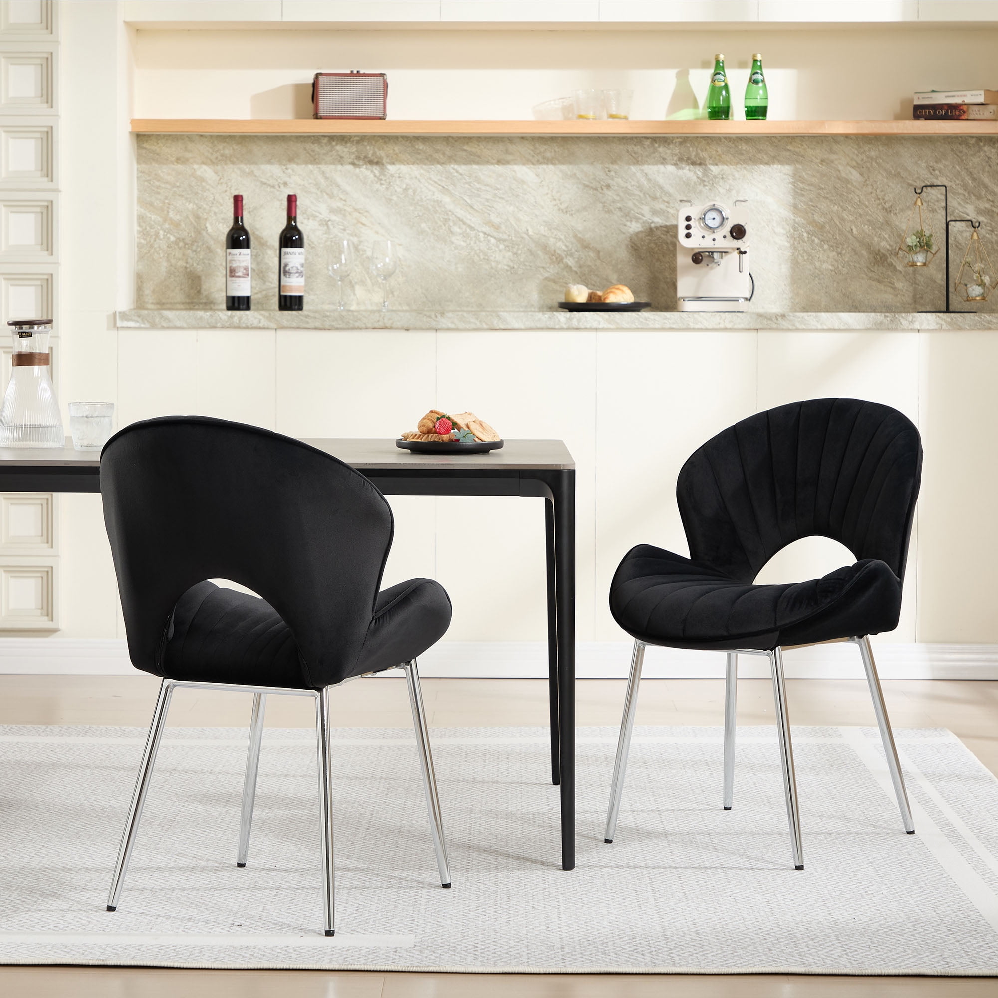 CQSXDA Velvet Modern Design Chairs With 21.6-Inch Enlarged Seat Surface ...