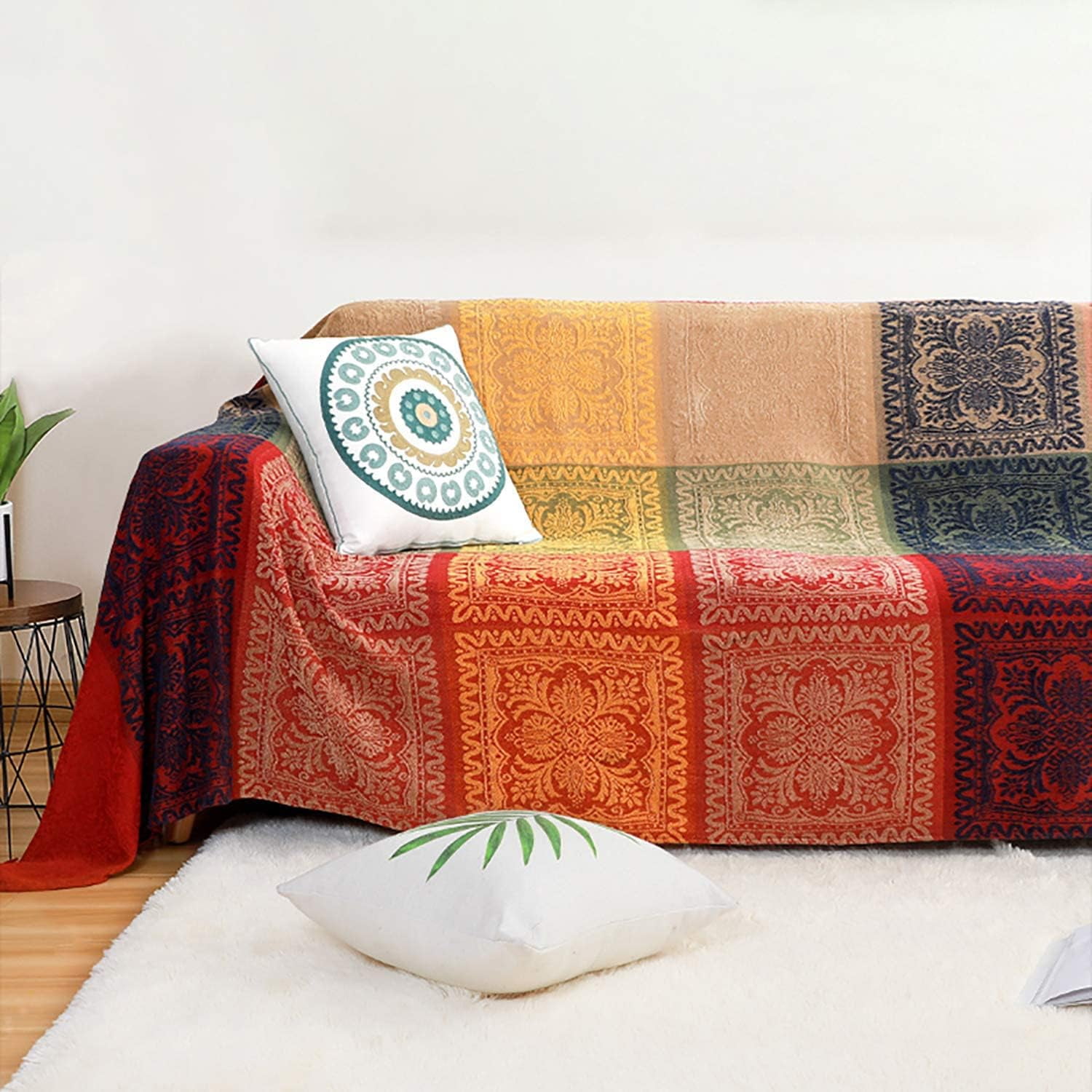 CR Bohemian Tribal Throws Blankets Reversible Colorful Red Blue Boho ...