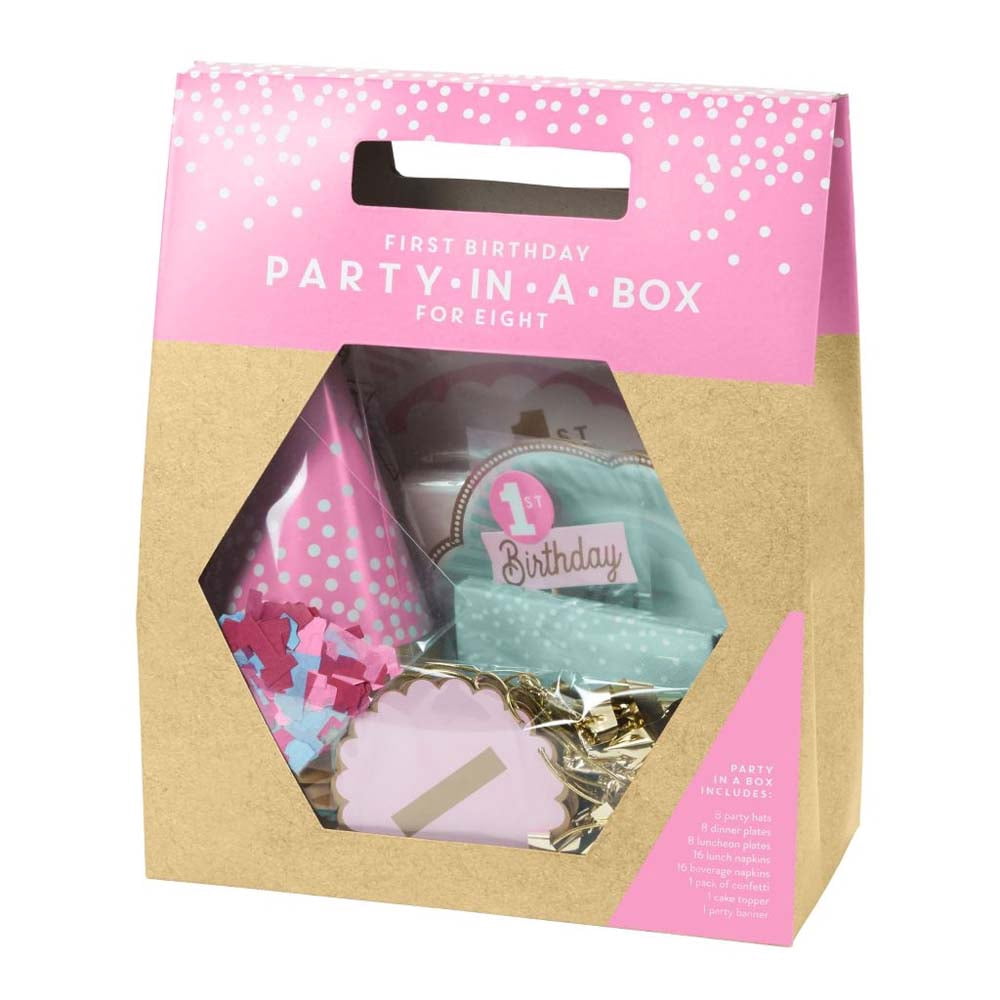 CR Gibson Party In A Box - Girl 1st Bday - Walmart.com