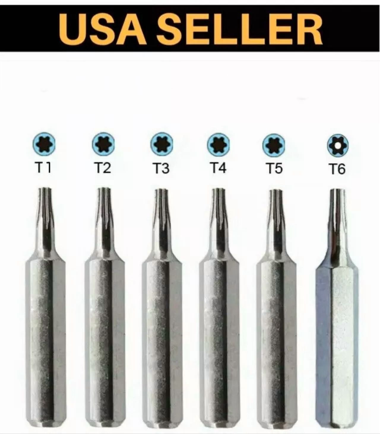CR-V Torx Screwdriver Micro Bit Set T1,T2,T3,T4,T5,TR6 (T6 Security) Star Repair - Walmart.com