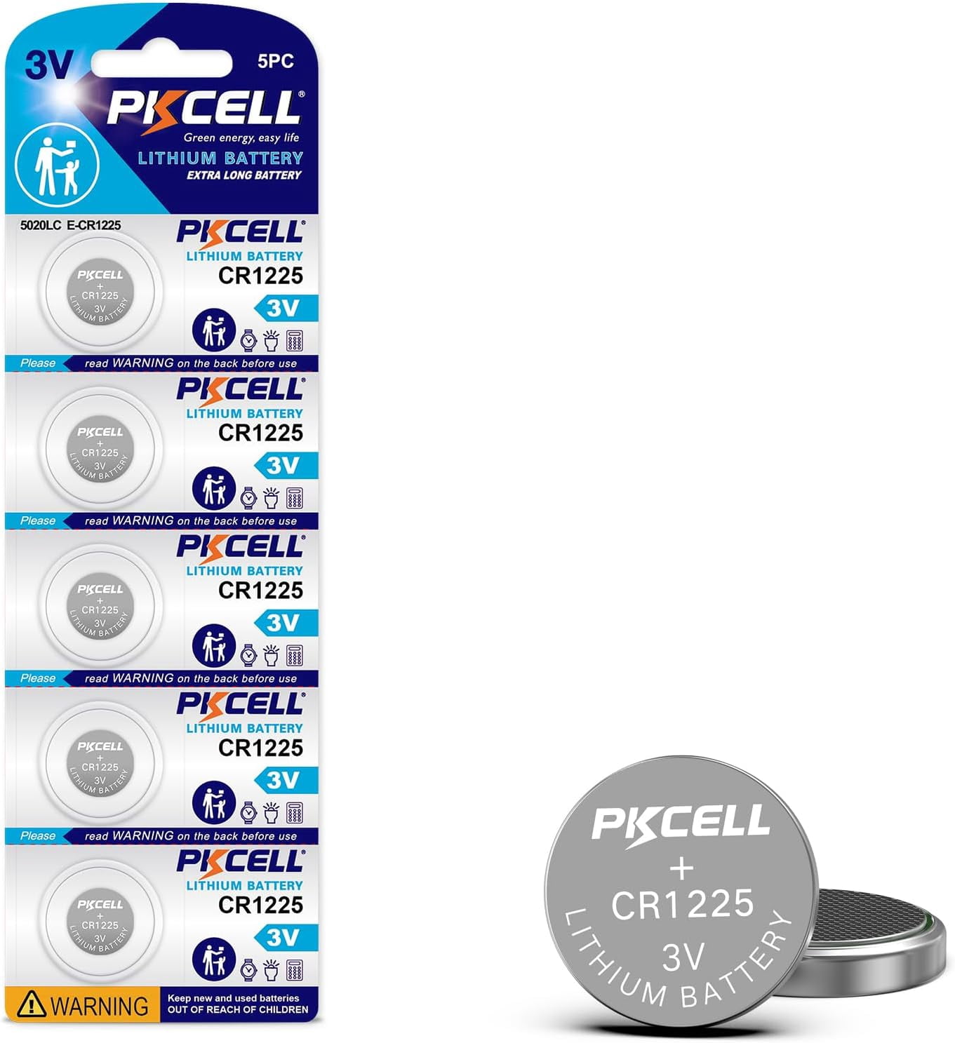 CR1225 3V Lithium Battery CR 1225 3V Button Batteries for Thermometer 5 ...