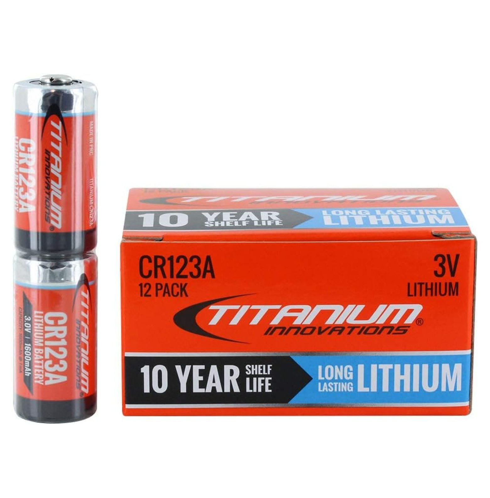 CR123A 3V Lithium Battery Configuration - Box of 12, Shrink Wrapped in ...