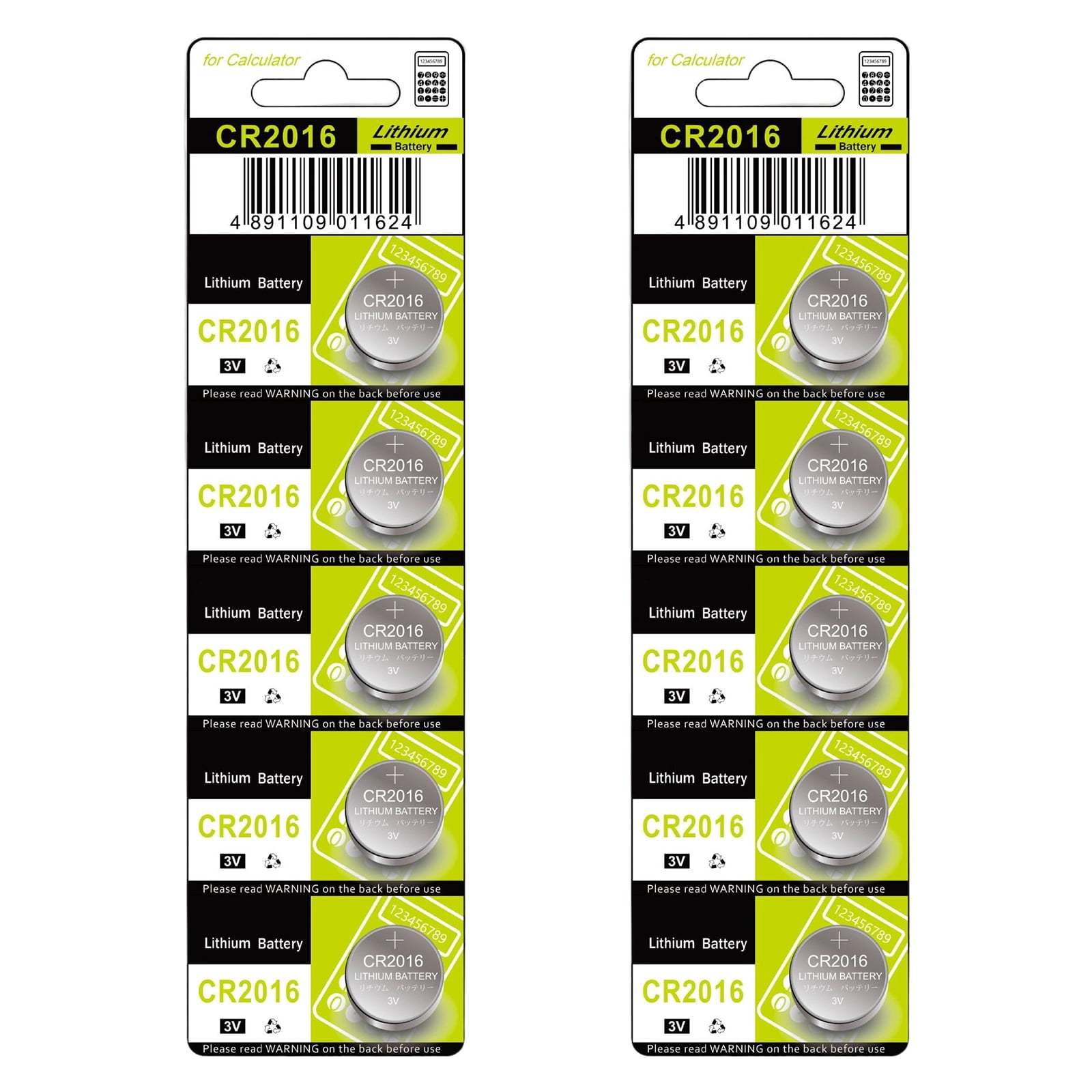 CR2016 Lithium Coin 10/5 Piece Travel Size 3V Output Cell for Watches ...