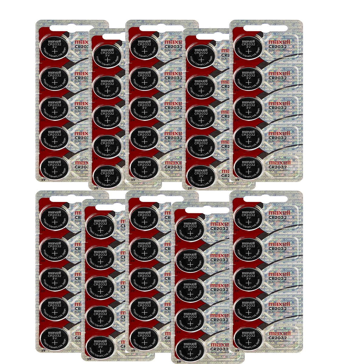Maxell CR2032 3V Lithium Coin Cell Battery, 50 Pack, for Watches ...