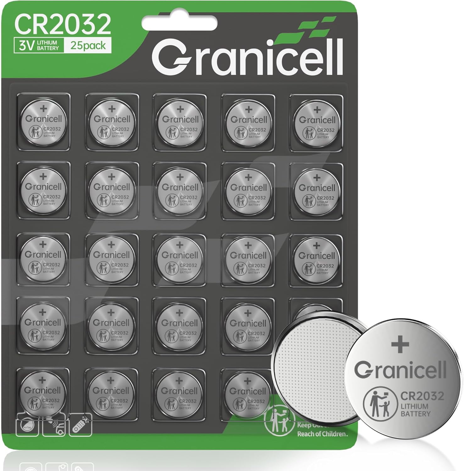 CR2032 Battery Compatible with AirTag 25 Count 2032 Lithium 3V Coin ...