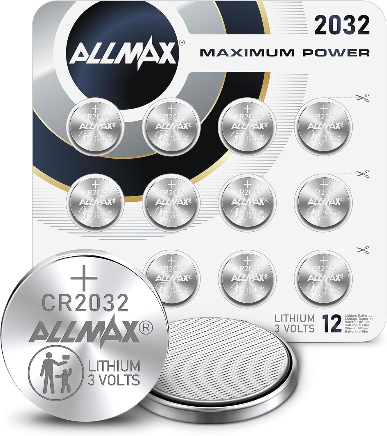 CR2032 Lithium Coin Batteries (12 Count) – Longest Lasting, Leakproof ...