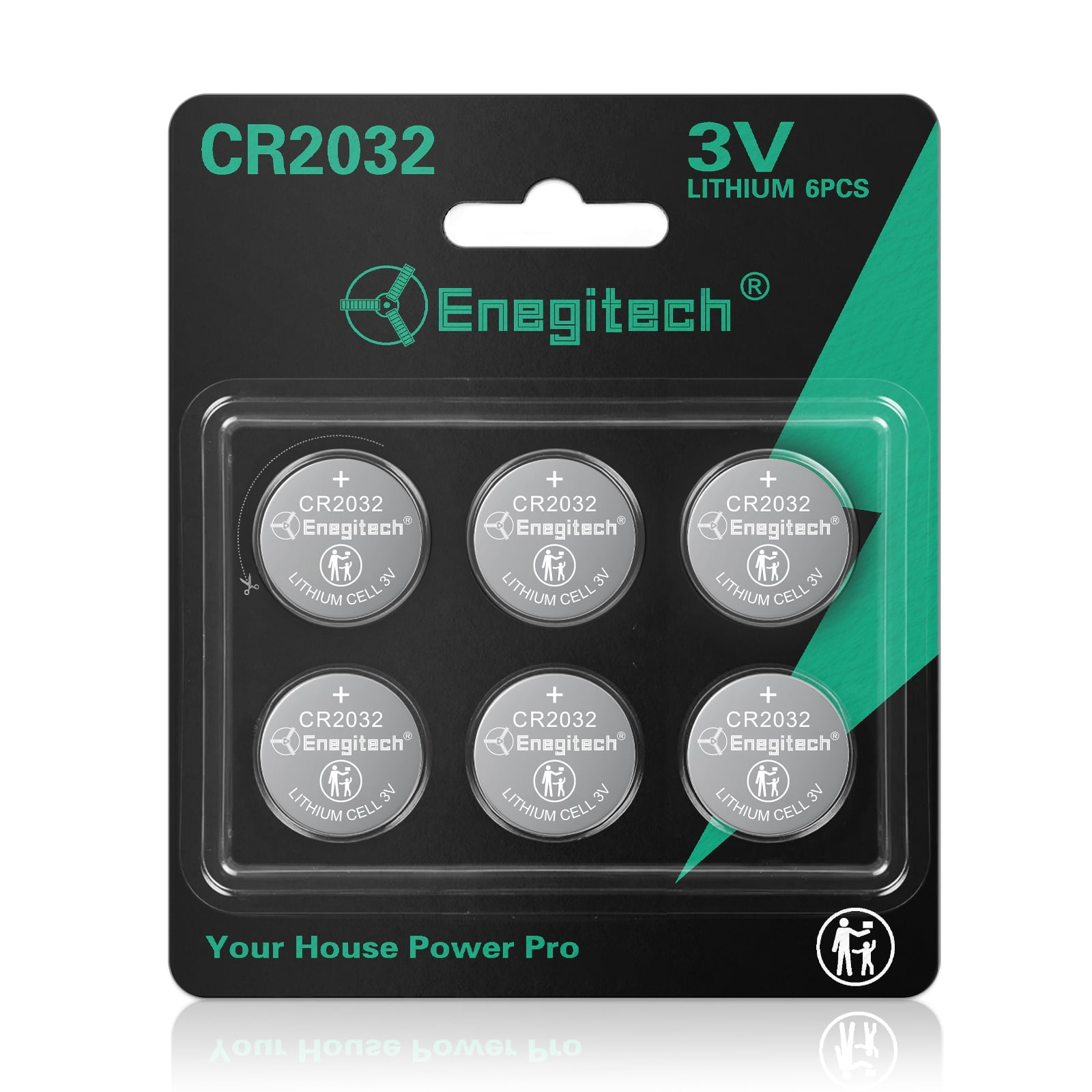 CR2032 Lithium Coin Battery, 3V Button Cell Batteries for Watches ...