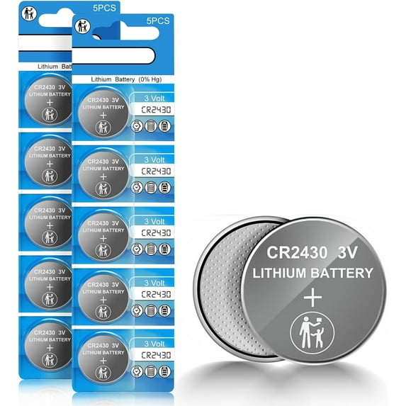 CR2430 Battery, 3V Lithium Coin Battery 10 Count Pack, CR 2430 3 Volt ...