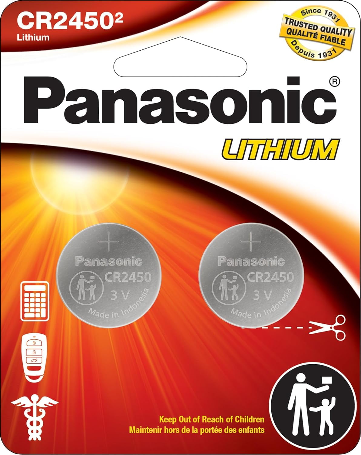 CR2450 3.0 Volt Long Lasting Lithium Coin Cell Batteries in Child ...