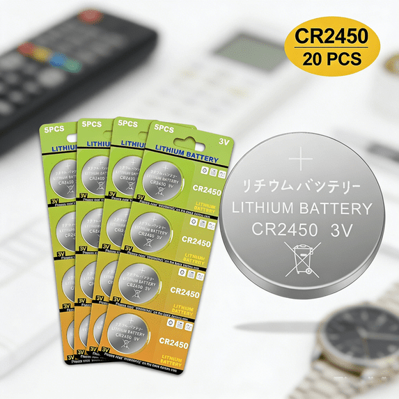 CR2450 3V Lithium Coin Cell Batteries 20 Pack, High Capacity 700mAh ...