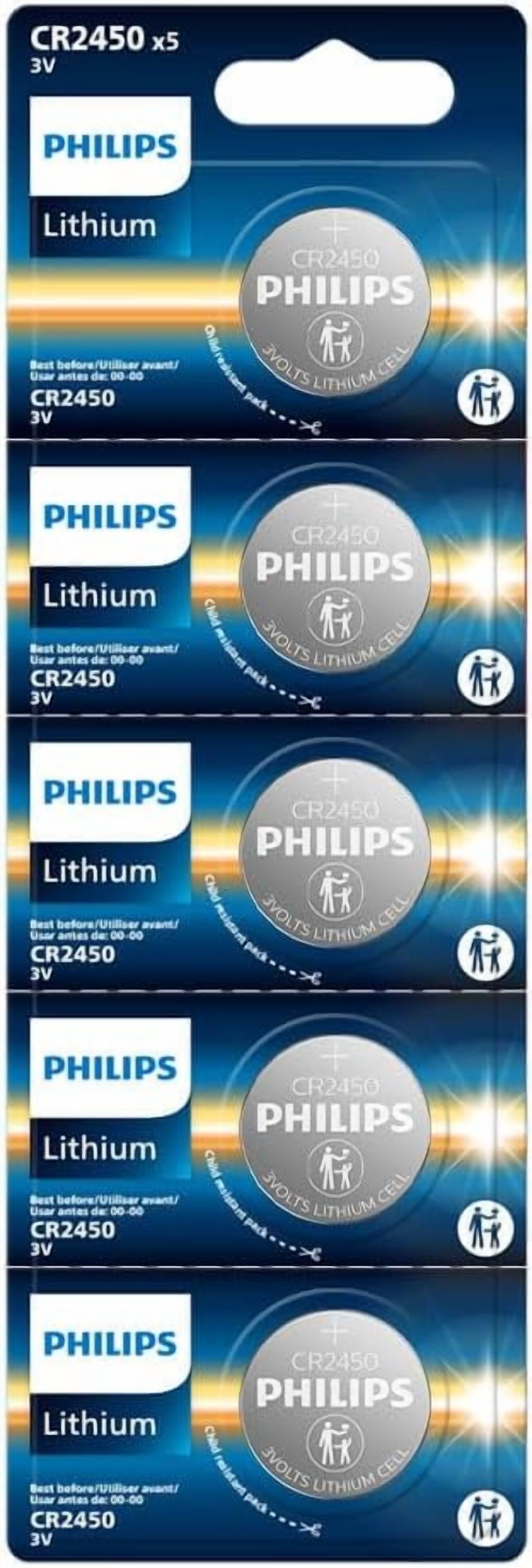 CR2450 Battery, [5-Pack] cr2450 3v Lithium Coin Cell Batteries, Long ...