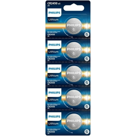 CR2450 Battery, [5-Pack] cr2450 3v Lithium Coin Cell Batteries, Long ...