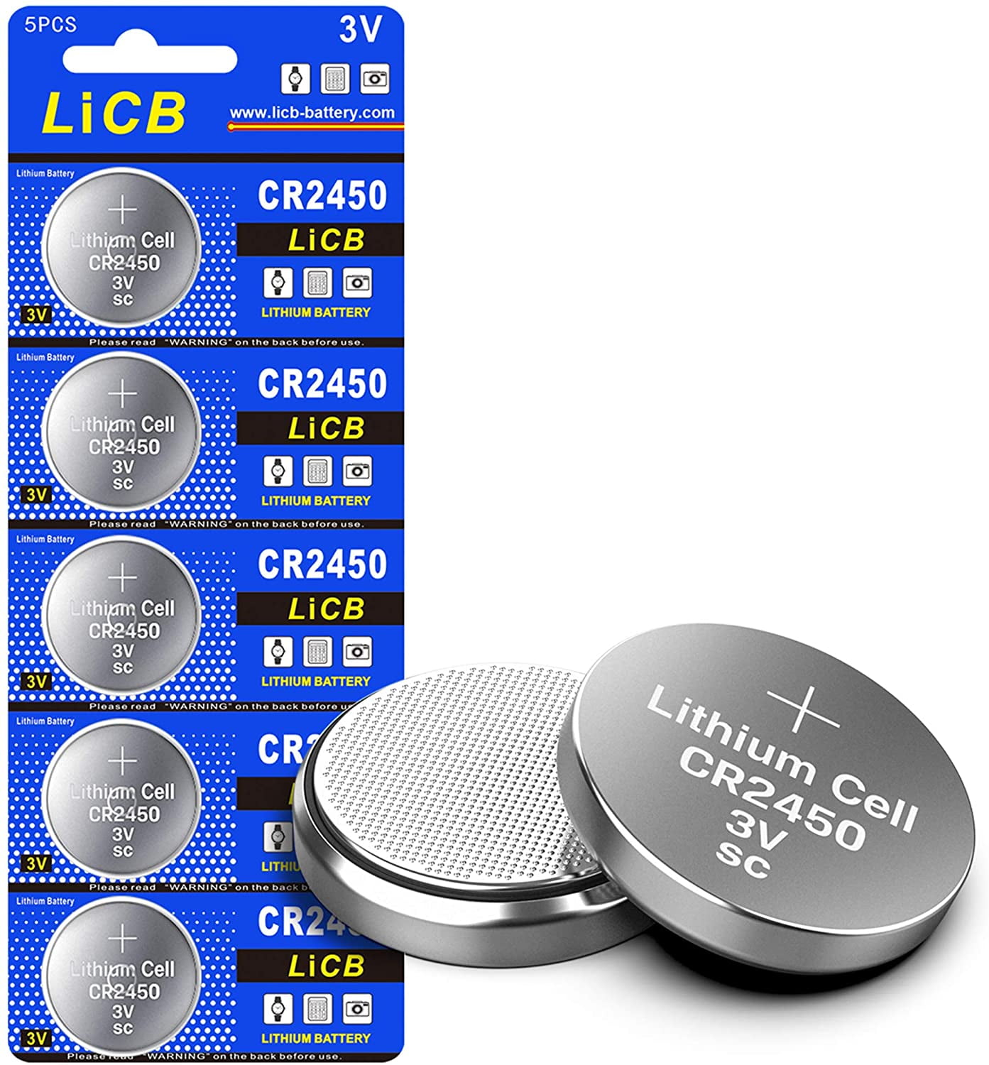 CR2450 Battery,Long-Lasting & High Capacity CR2450 Lithium Batteries,3 ...