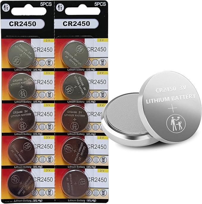 CR2450 Button Cell Batteries 3V Lithium Batteries CR2450 for Watches ...