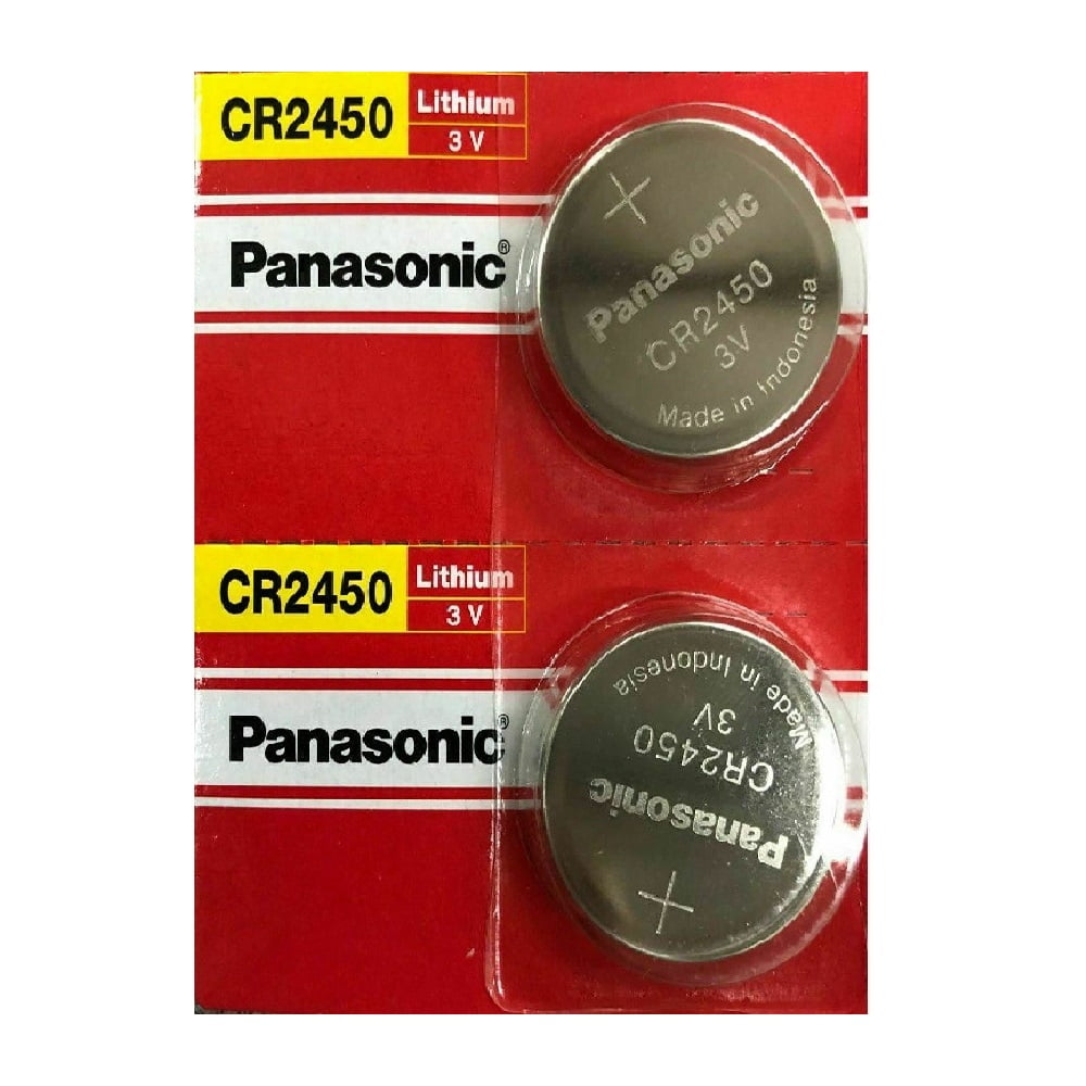 CR2450 ECR 2450 3v LITHIUM Coin Cell 2 x Fresh New Panasonic Battery ...