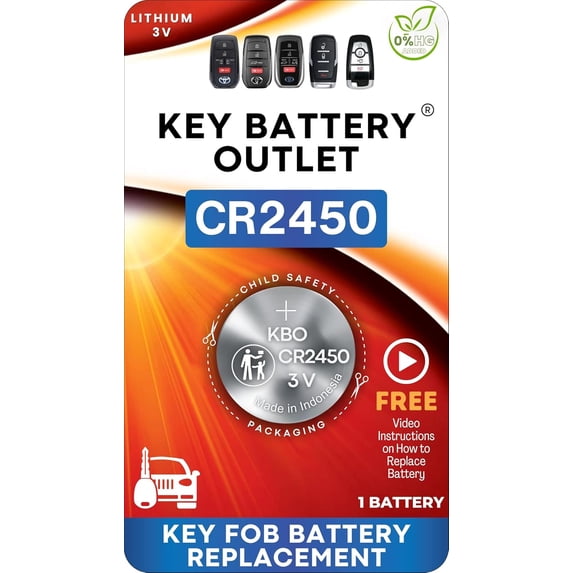 CR2450 Key Fob Battery Replacement (1 Pack) – Compatible with Key Fobs ...