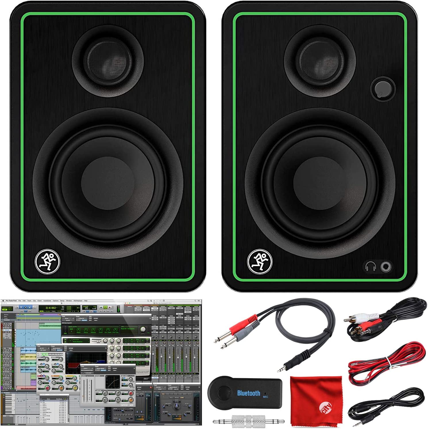 Mackie CR3-X 3-Inch Creative Reference Multimedia Monitors Bundle with Pro Tools First DAW Music ...
