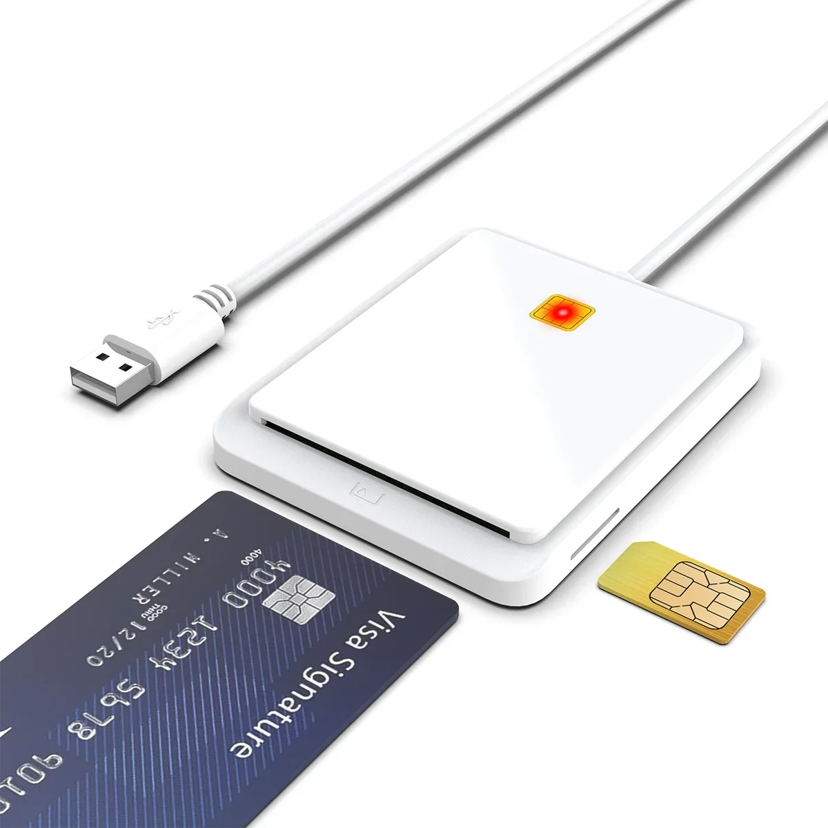 CR317 white USB Smart Card Reader for Bank IC/ID EMV DNIE ATM CAC SIM ...