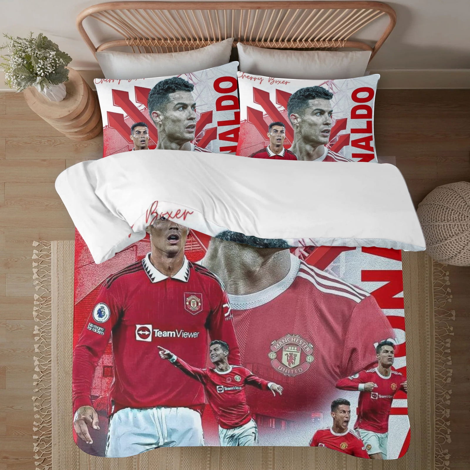 CR7 Crist_iano Ron_aldo Bedding Sets Twin Duvet Cover 3 Piece Cute Bed Set for Boys Girls Kid ...