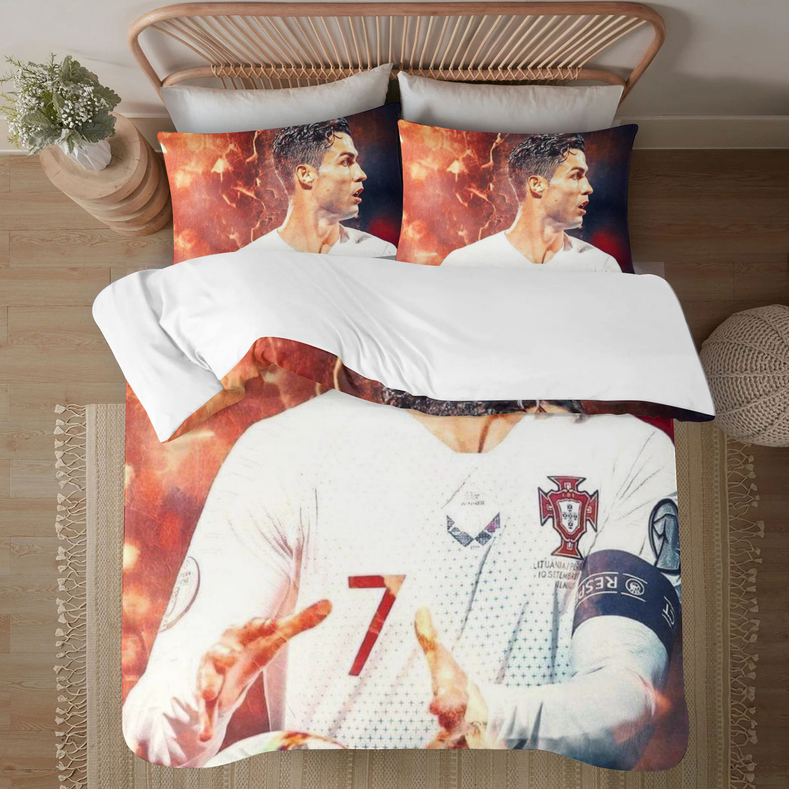 CR7 Crist_iano Ron_aldo Bedding Sets Twin Duvet Cover 3 Piece Cute Bed ...
