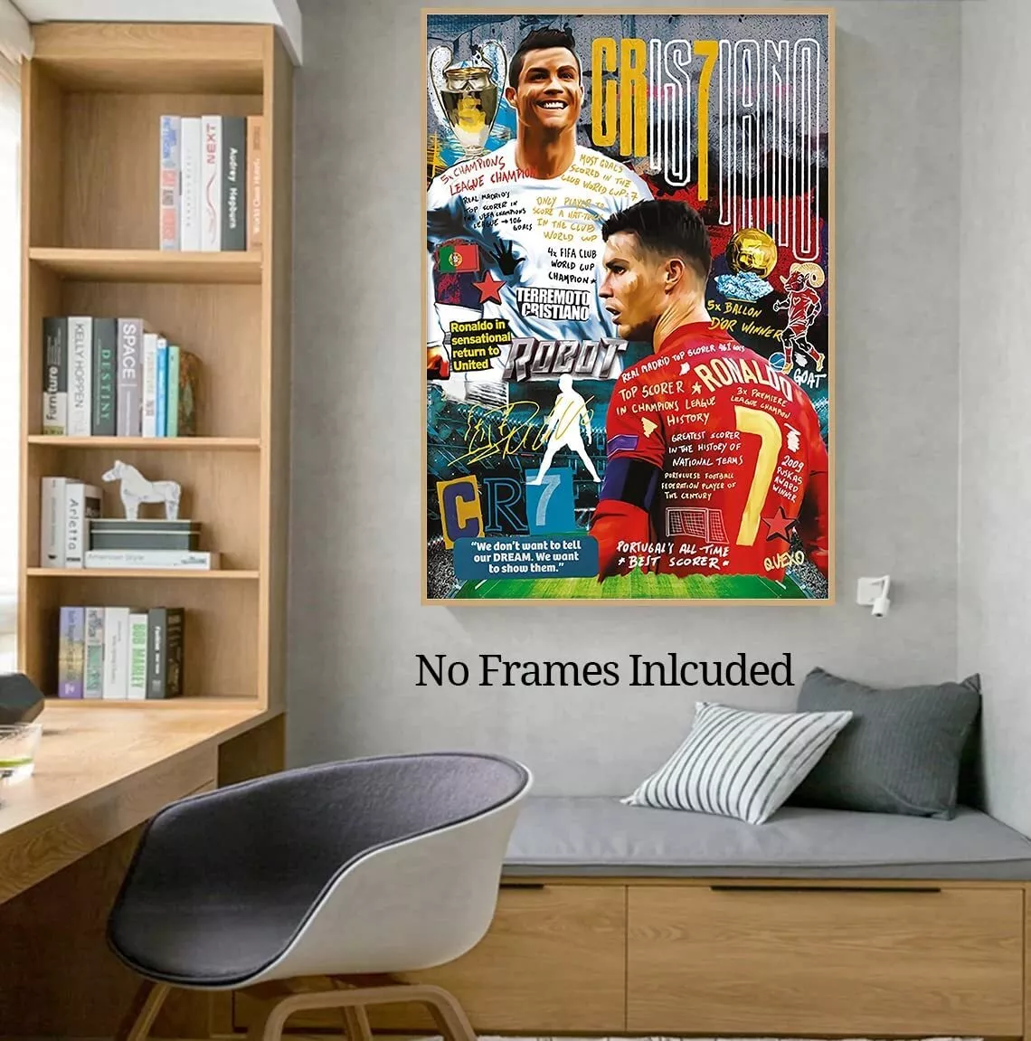 CR7 Cristiano Ronaldo Poster Motivational Soccer Star Wall Art Football ...