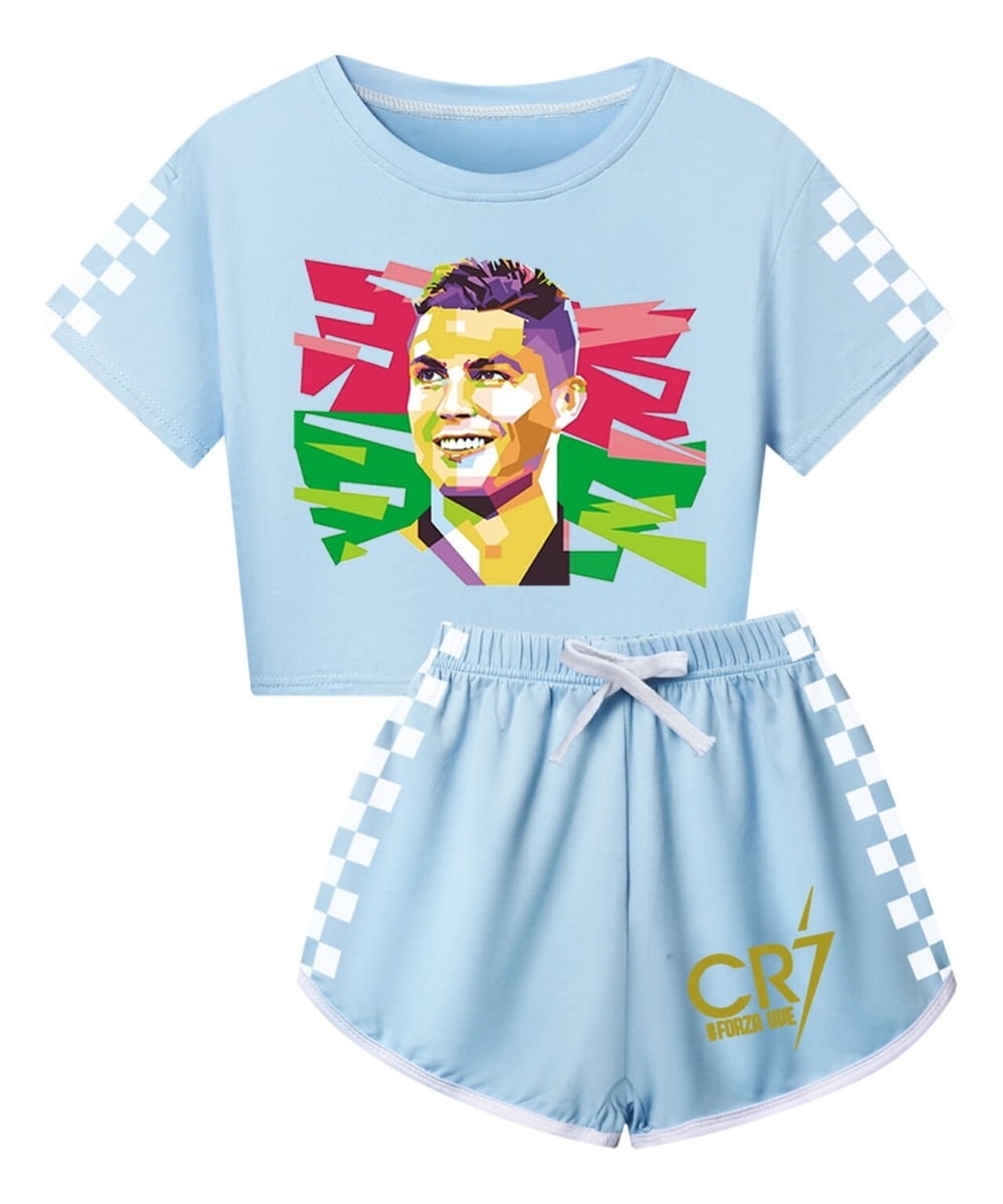 CR7 Crop Top Pajamas – Ronaldo Soccer Outfit for Girls - Walmart.com