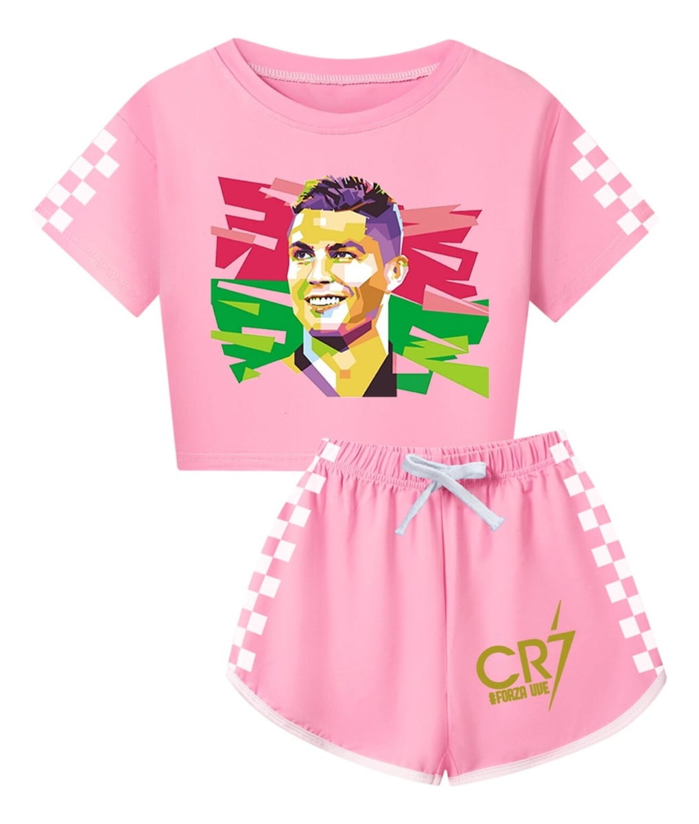 CR7 Crop Top Pajamas – Ronaldo Soccer Outfit for Girls - Walmart.com