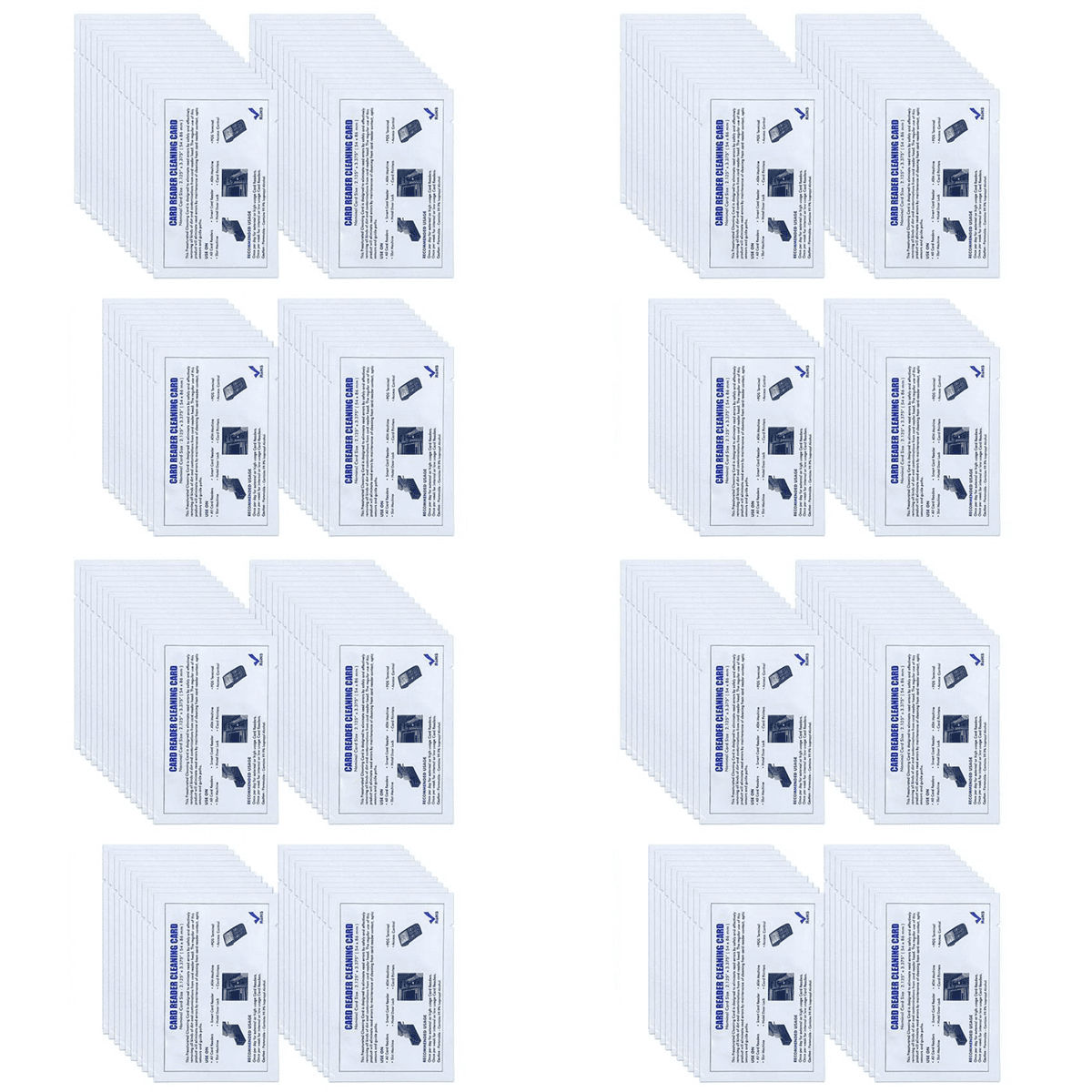 CR80 Card Reader Cleaning Cards, 200PCS Dual Side Cleaner, POS Swipe ...