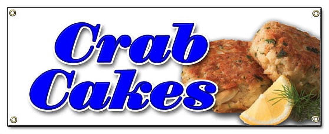 CRAB CAKES BANNER SIGN crabs cake maryland seafood fried mini signs ...