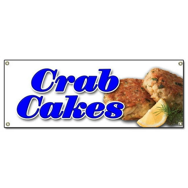 CRAB CAKES BANNER SIGN crabs cake maryland seafood fried mini signs ...