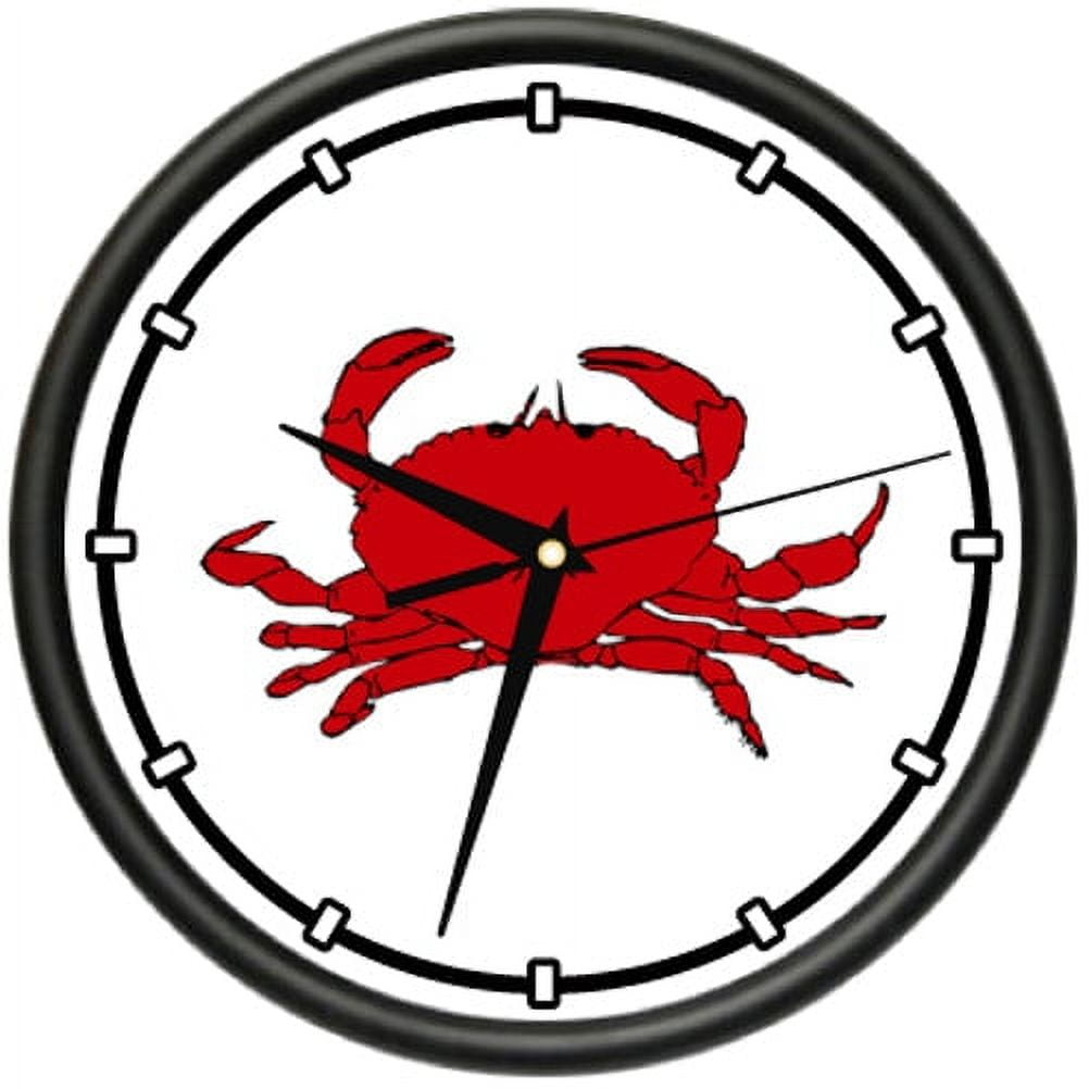 CRAB Wall Clock fisherman crabs seafood restaurant crustaceans gag gift ...