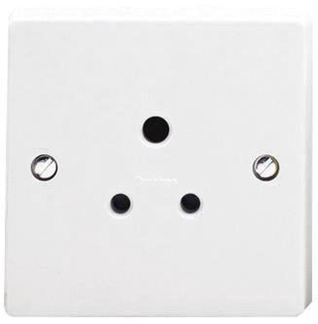 CRABTREE - 5A 1 Gang Round Pin Unswitched Socket, White - Walmart.com