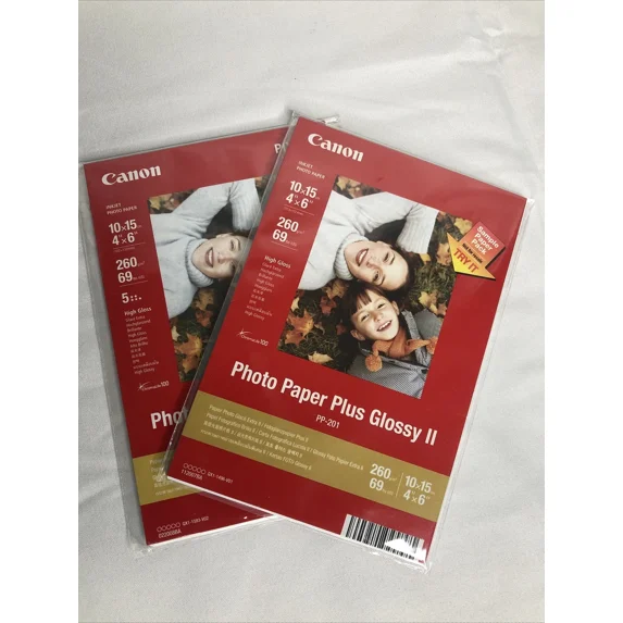 CRAFT- Canon Photo Paper Plus Glossy Ii 4" X 6" Pp-201, 2 Sample Packs ...