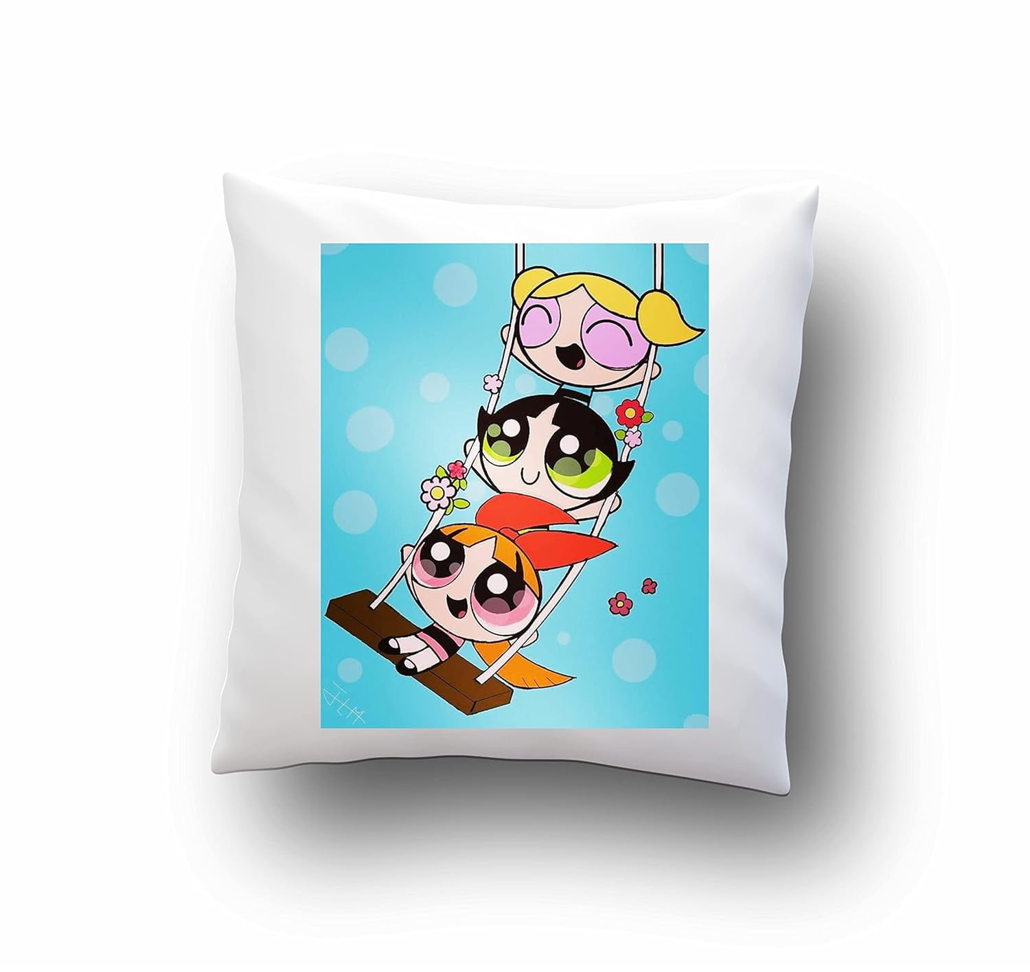 CRAFT MANIACS Powerpuff Girls ON Swing 16 16 INCHES Pillow with Filler ...
