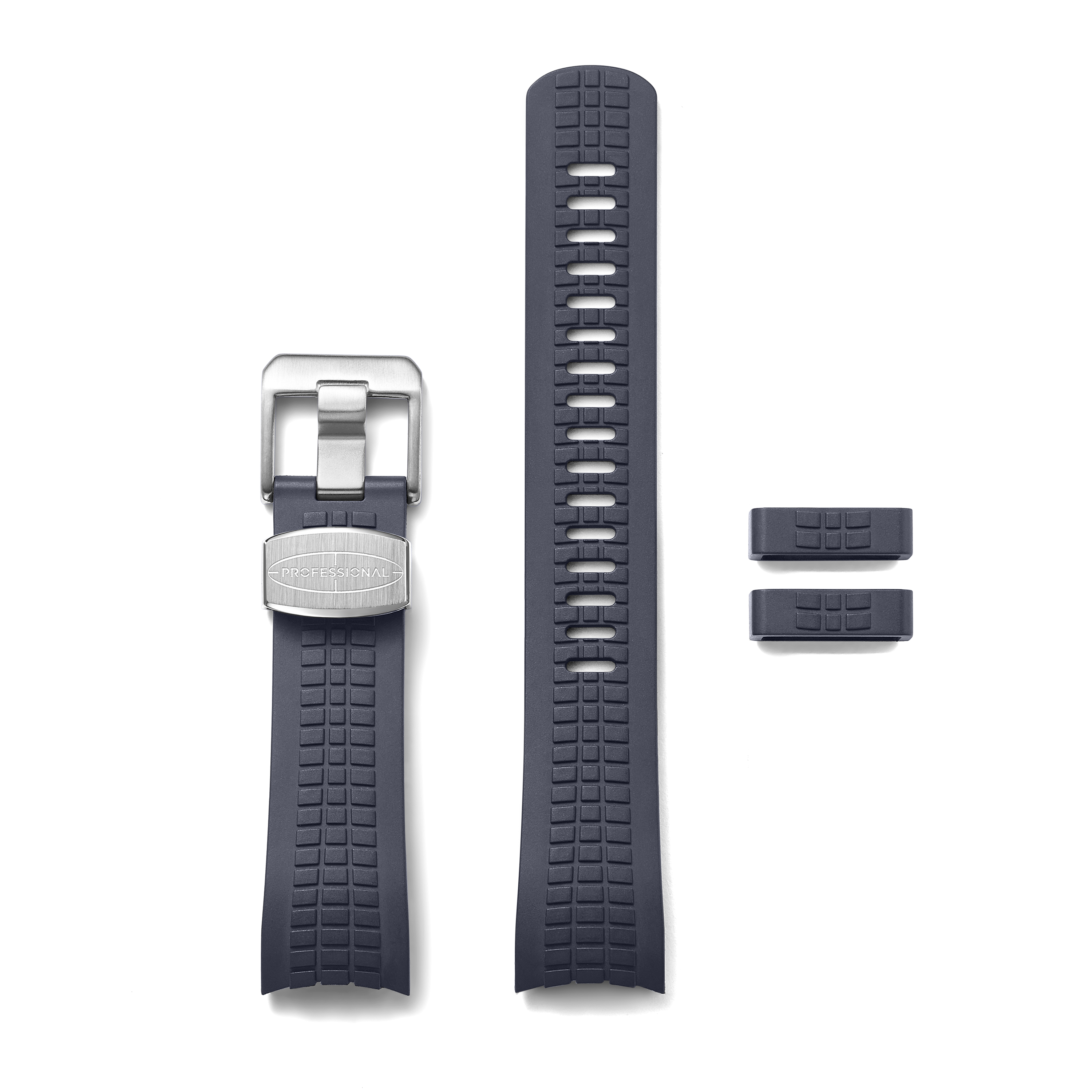CRAFTER BLUE CB11 Curved End Watch Band Rubber Strap Replacement for ...