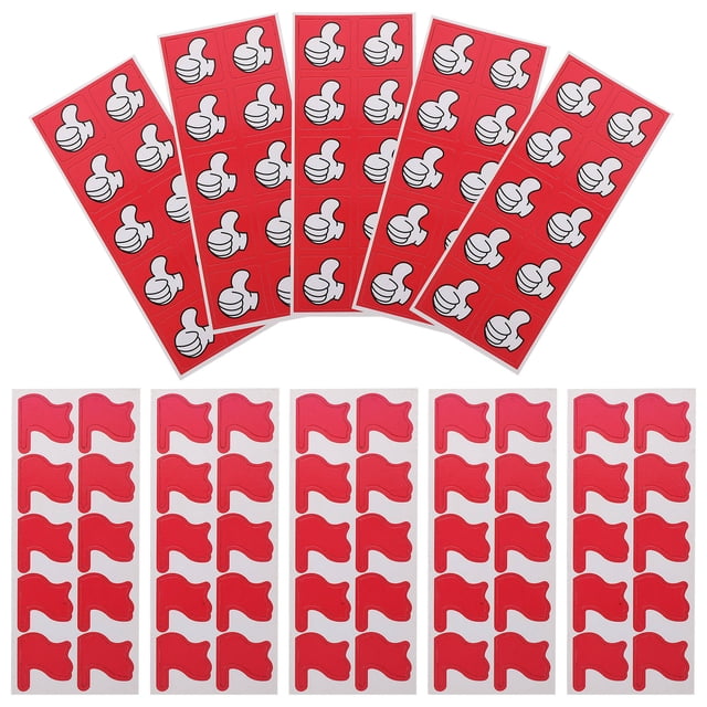 CRAFTHROU 10 Sheets Magnetic Stickers Red Flag Shape Erasable for Home ...
