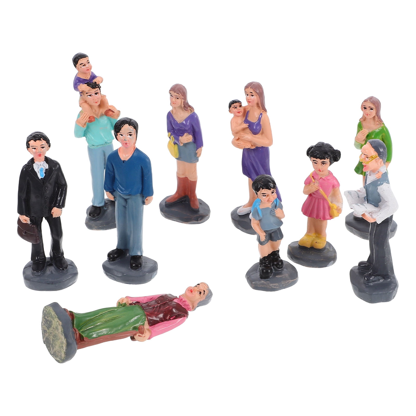 CRAFTHROU 10Pcs Realistic Hand-painted Family Figurines for Sand Table ...