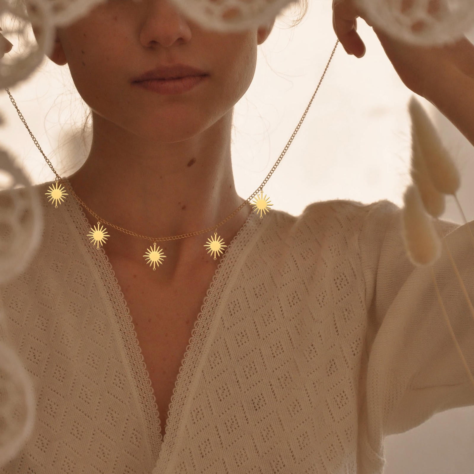 CRAFTHROU 10Pcs Sun Shaped Connectors Diy Jewelry Materials For ...