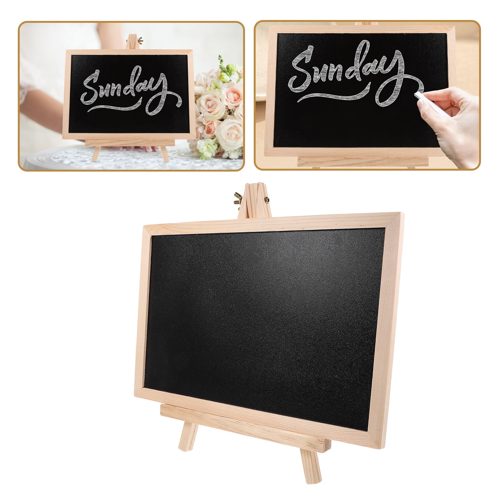 CRAFTHROU 1Pcs Black Board for Writing Simple Design Rectangular Wood ...