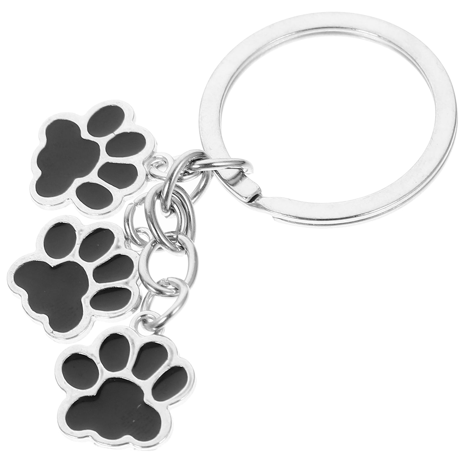 CRAFTHROU 1Set Dog Keychain Simple Silver Zinc Alloy Pendant for ...