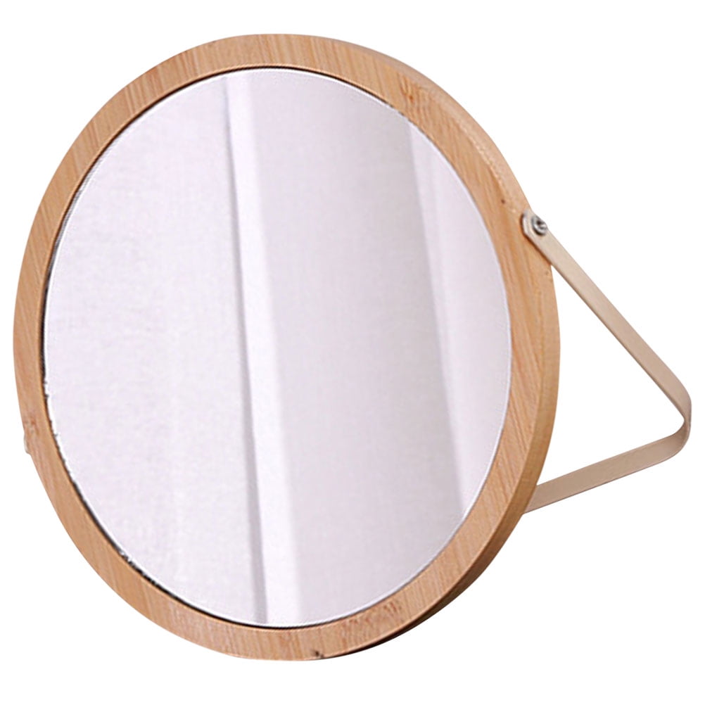 CRAFTHROU 1Set Foldable Mirror for Desk in Khaki Color with Wooden and ...