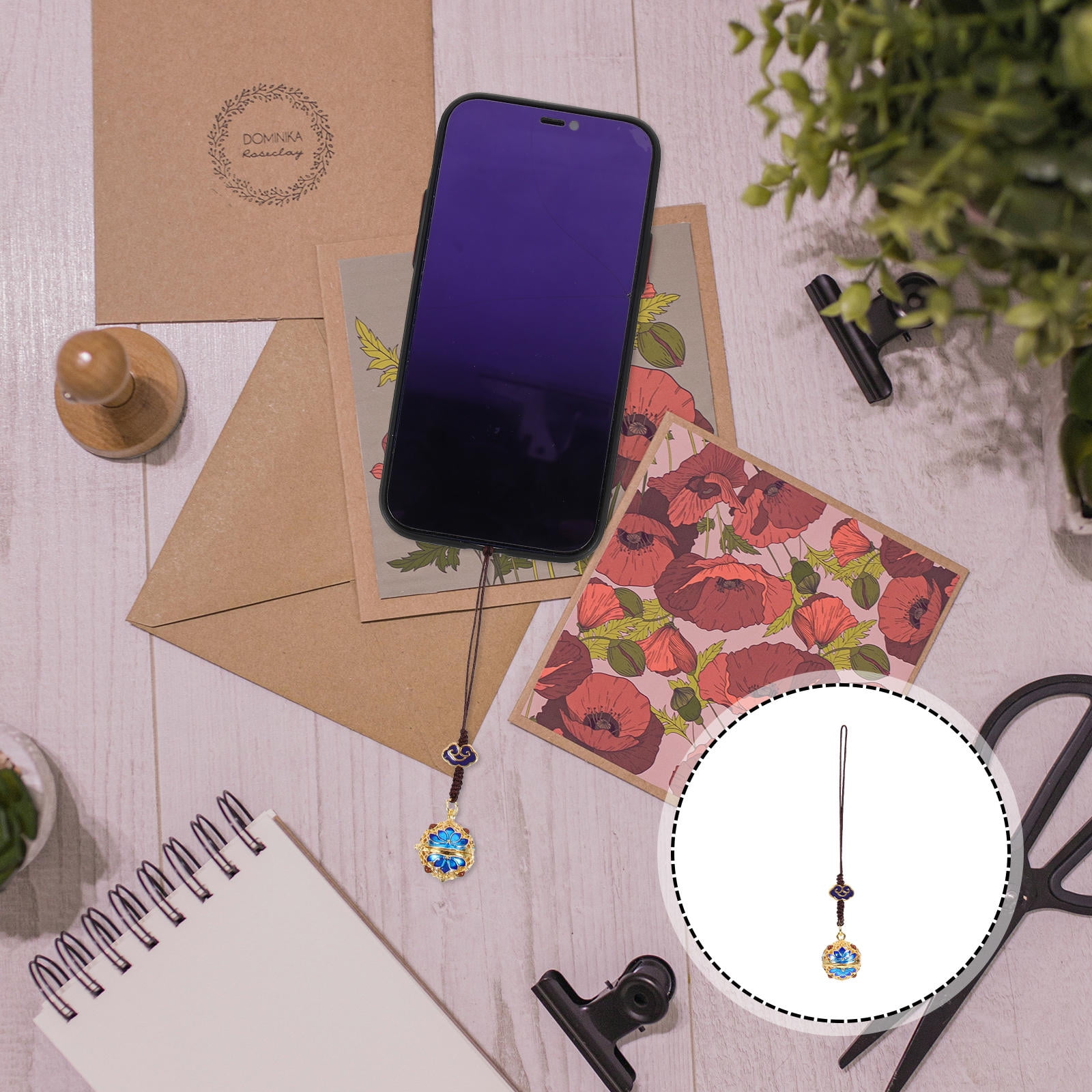 CRAFTHROU 1Set Round Sachet Balls Mobile Phone Pendant Diy Pendant ...