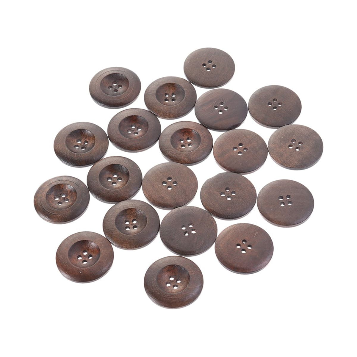 CRAFTHROU 20Set Dark Coffee Wooden Buttons for Sewing and Diy Projects - Walmart.com