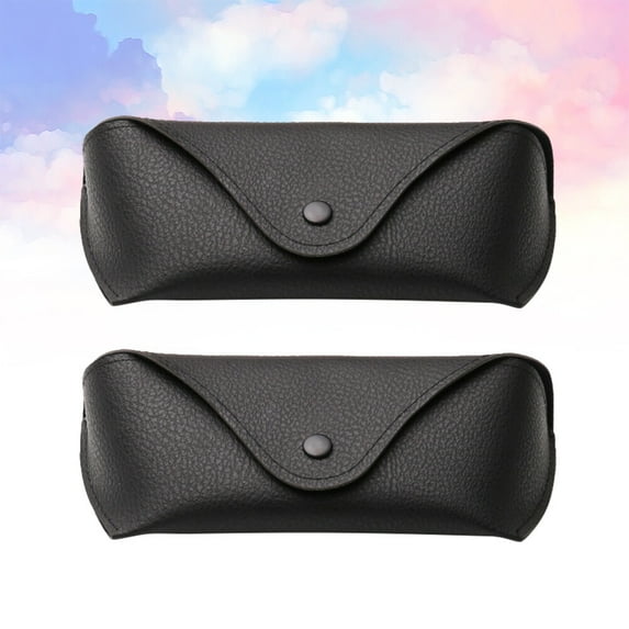 CRAFTHROU 2Pcs Black Rectangular Eyeglass Cases for Daily Wear and Tear ...