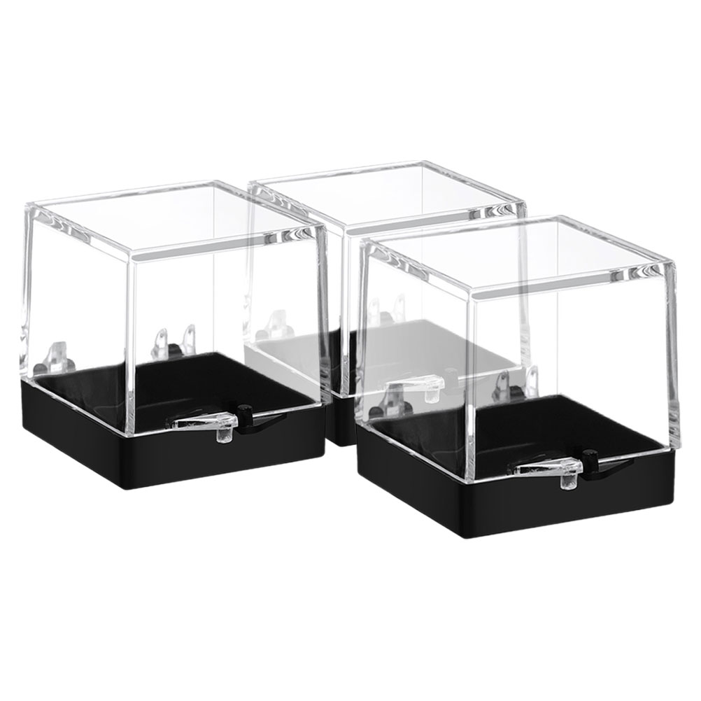 CRAFTHROU 3Pcs Clear Storage Boxes With Lids Specimen Display Case For ...