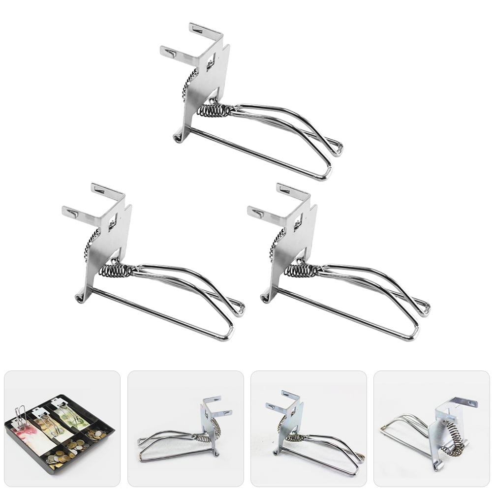 CRAFTHROU 3Pcs Silver Iron Money Tray Clips for Cash Register Tray in ...
