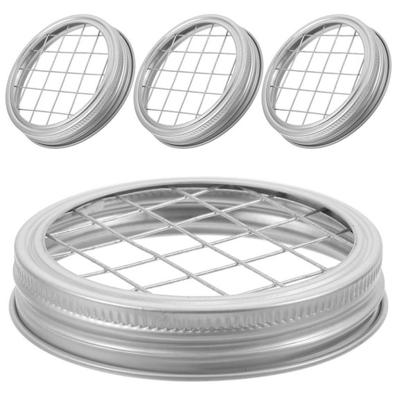 CRAFTHROU 4Pcs Jar Accessories Metal Frog Lid Insert Grid Silver for ...