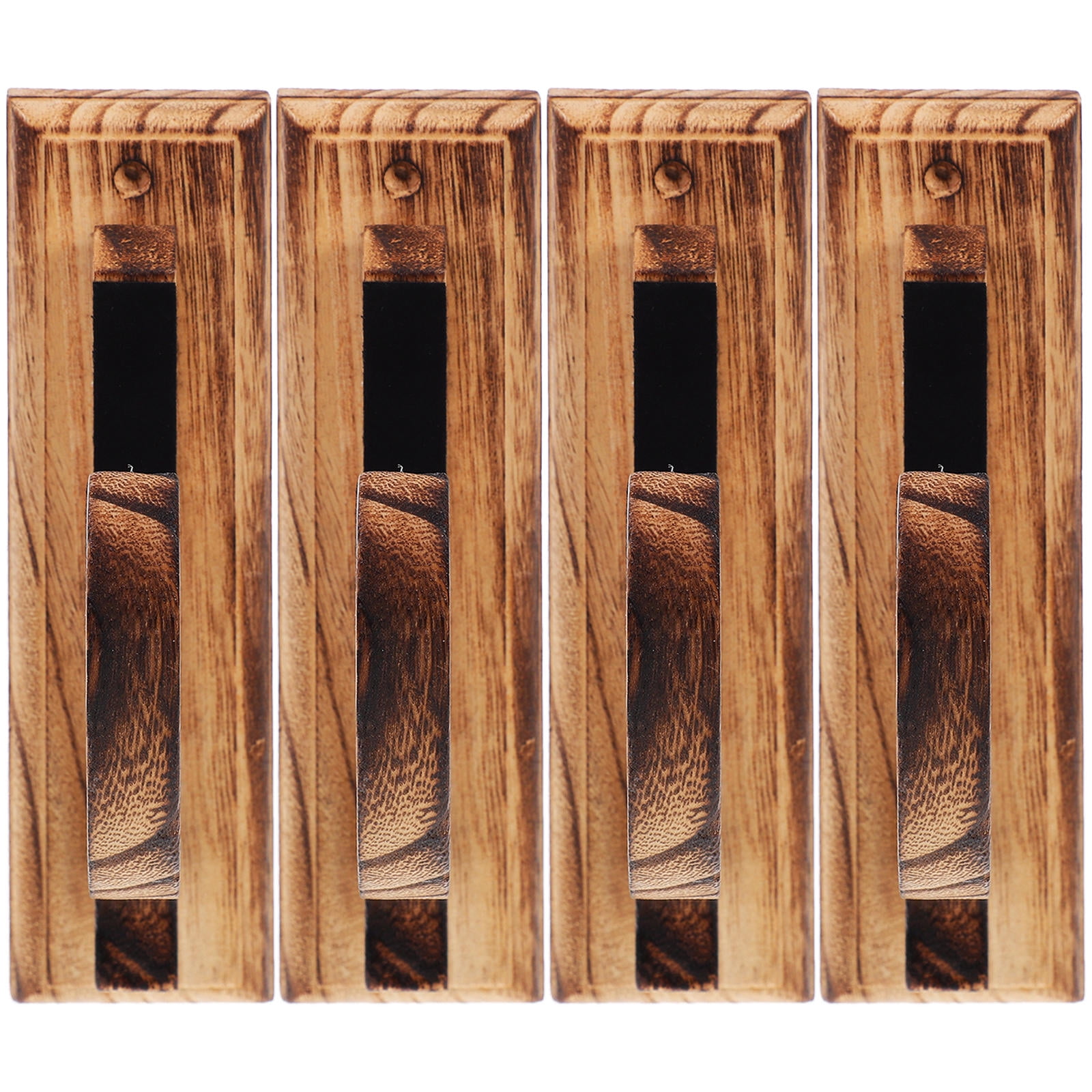 CRAFTHROU 4Pcs Wall Mounted Sword Rack Brown Rectangular Wood Bedroom ...