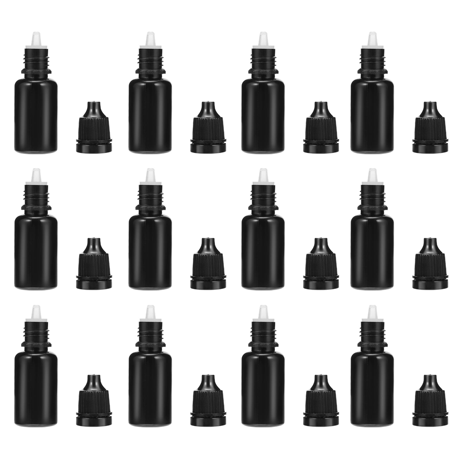 CRAFTHROU 50Pcs Cylindrical Black Drip Bottles for Essential Oils ...