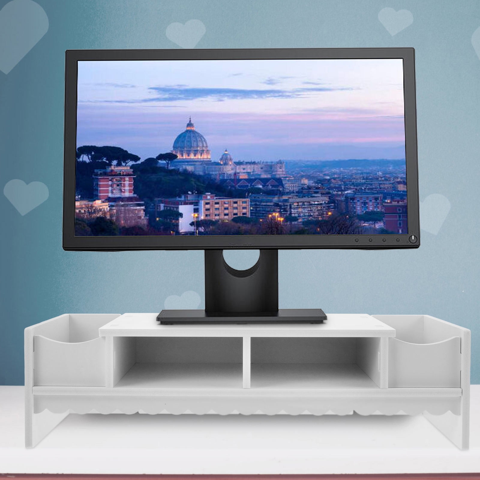 CRAFTHROU 54Set White Desktop Monitor Riser for Small Items to Store ...